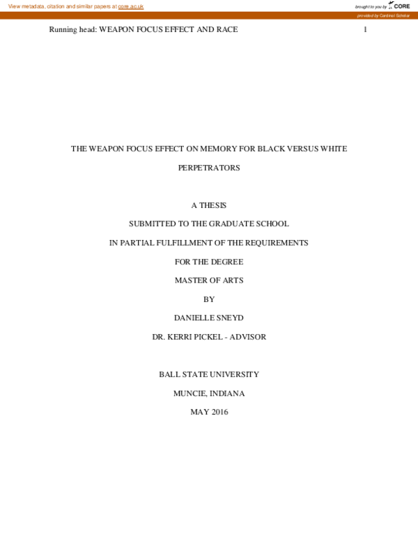 (PDF) Weapon focus effect and race