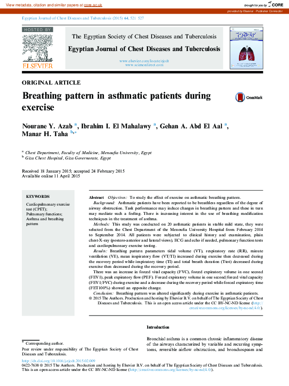 (PDF) Breathing pattern in asthmatic patients during exercise