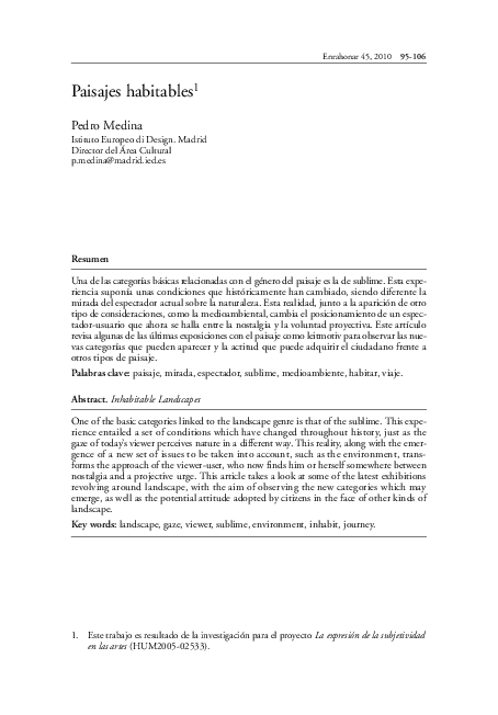 (PDF) Inhabitable Landscapes