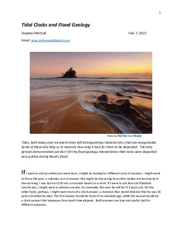 (PDF) Tidal Clocks and Flood Geology