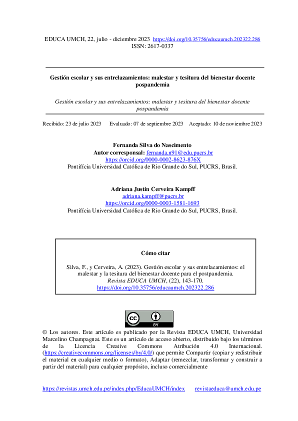 (PDF) Gestión escolar y sus entrelazamientos: el malestar y la tesitura ...