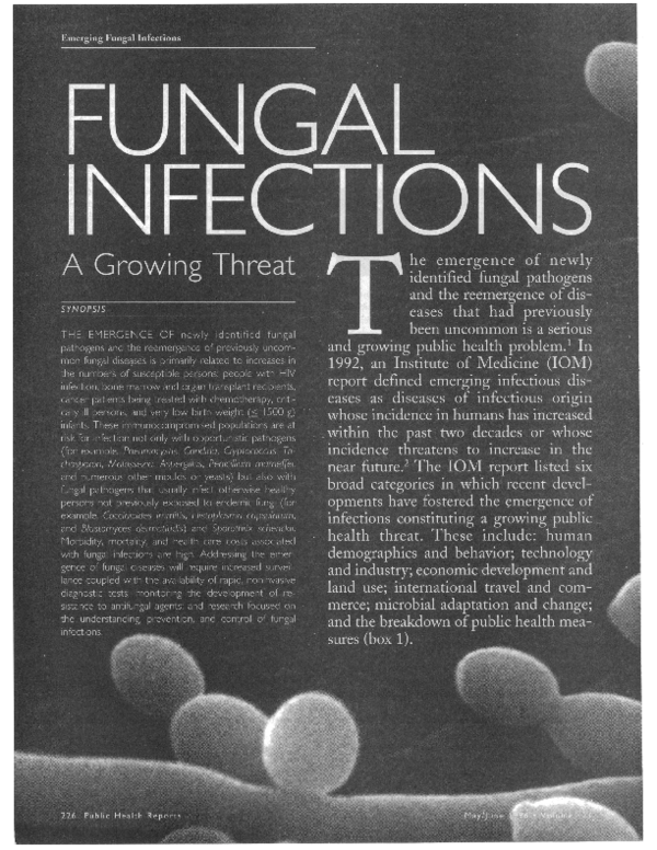 (PDF) Fungal infections: a growing threat