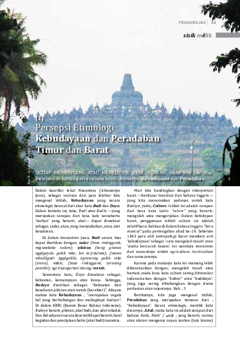 (PDF) Persepsi Etimologi Kebudayaan dan Peradaban Timur dan Barat