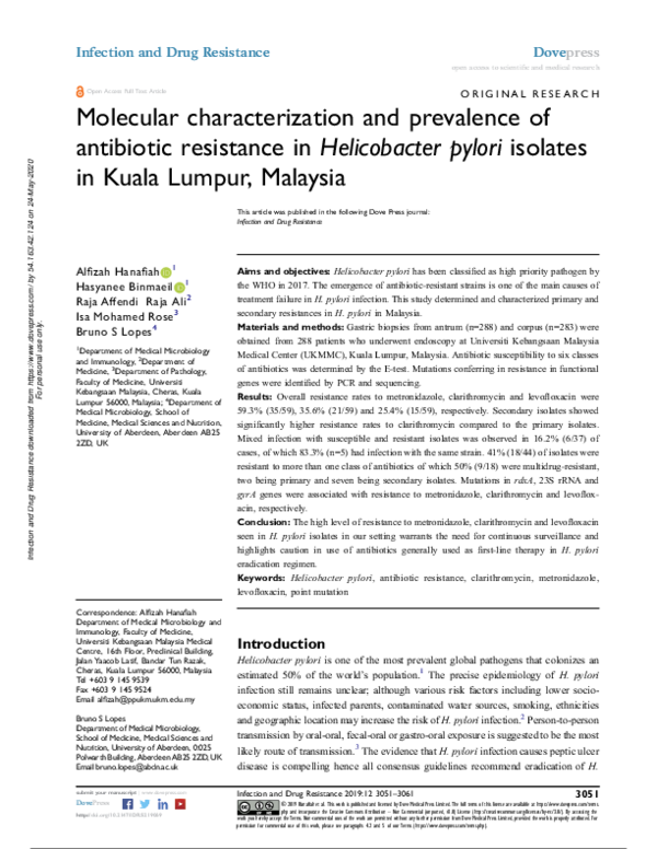 (PDF) Molecular characterization and prevalence of antibiotic ...