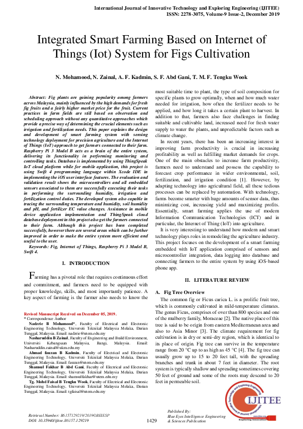 (PDF) Integrated Smart Farming Based on Internet of Things (Iot) System ...