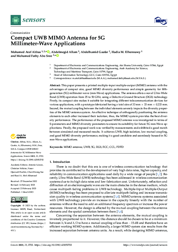 (PDF) Compact UWB MIMO Antenna for 5G Millimeter-Wave Applications
