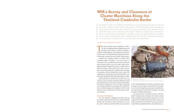 (PDF) NPA’s Survey and Clearance of Cluster Munitions Along the Thailand-Cambodia Border