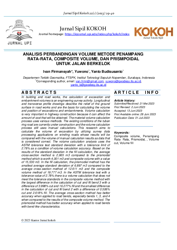 (PDF) Analisis Perbandingan Volume Metode Penampang Rata-Rata ...