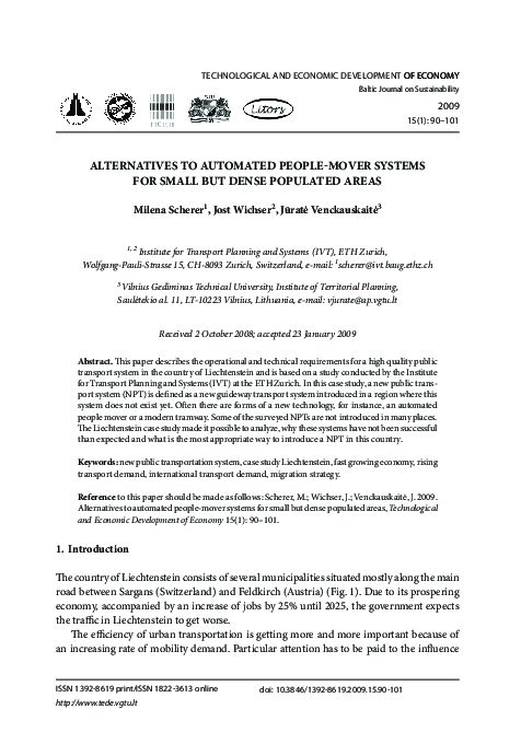 (PDF) Alternatives to Automated People‐Mover Systems for Small but ...