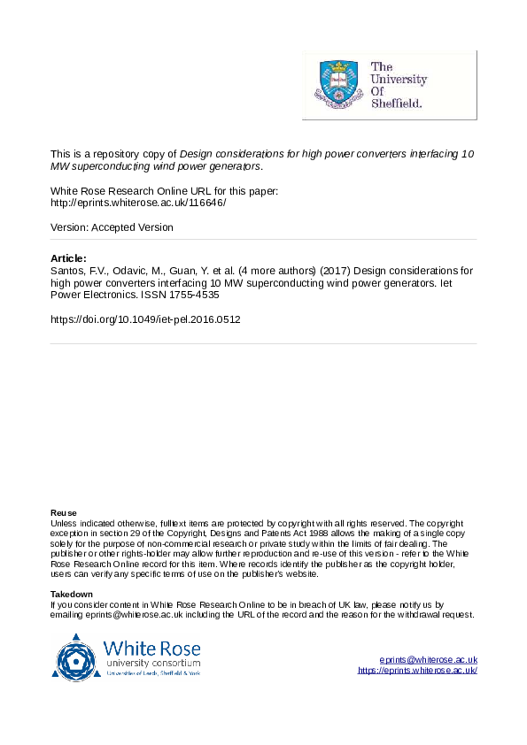 Pdf Design Considerations For High Power Converters Interfacing 10 Mw Superconducting Wind