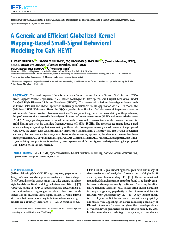 (PDF) A Generic and Efficient Globalized Kernel Mapping-Based Small ...