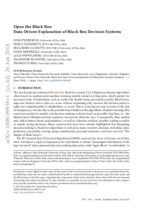 (PDF) Open the Black Box Data-Driven Explanation of Black Box Decision ...