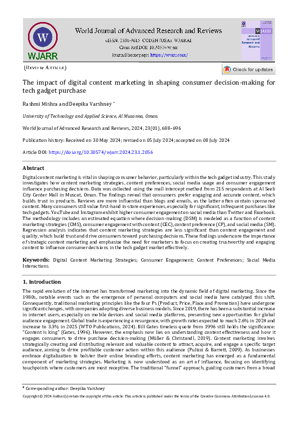 (PDF) The impact of digital content marketing in shaping consumer ...