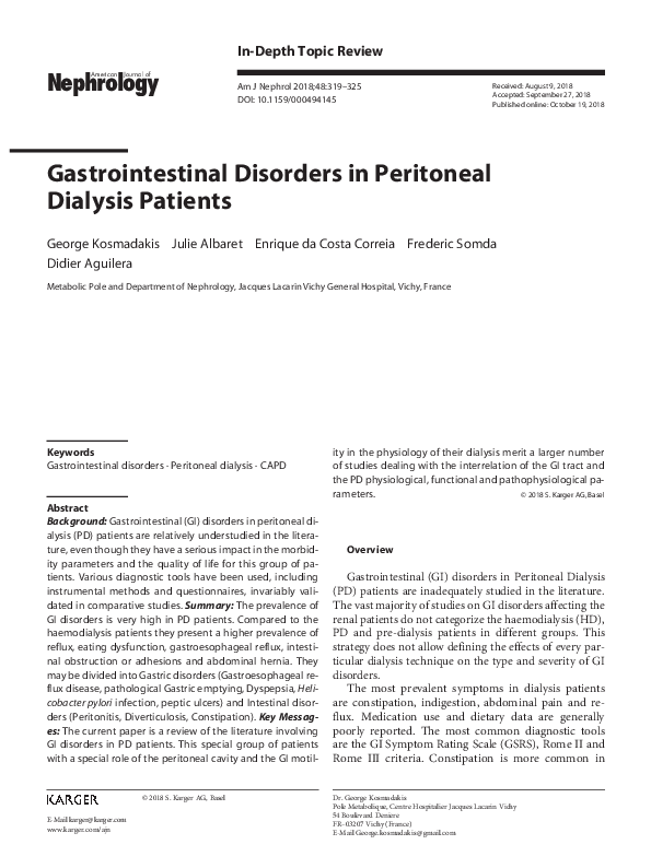 (PDF) Gastrointestinal Disorders in Peritoneal Dialysis Patients ...