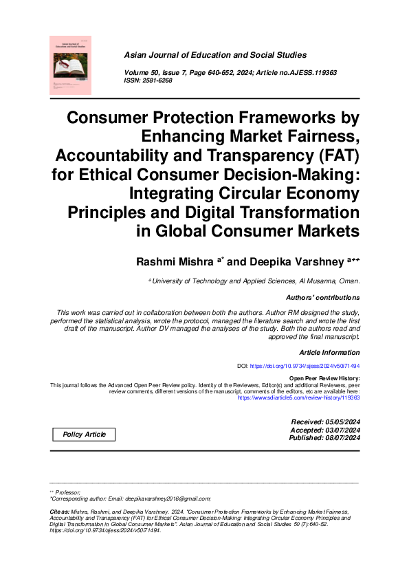 (PDF) Consumer Protection Frameworks by Enhancing Market Fairness ...