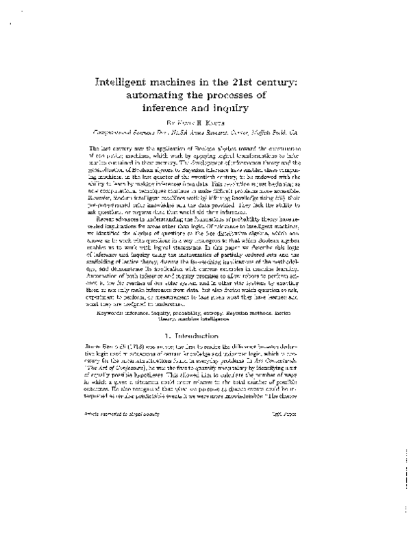 (PDF) Intelligent Machines in the 21st Century: Automating the ...