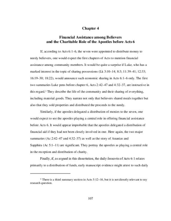 (PDF) Chapter 4 - Financial Assistance among Believers and the Charitable Role of the Apostles ...