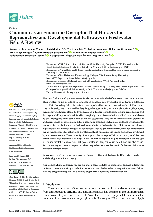 (PDF) Cadmium as an Endocrine Disruptor That Hinders the Reproductive ...