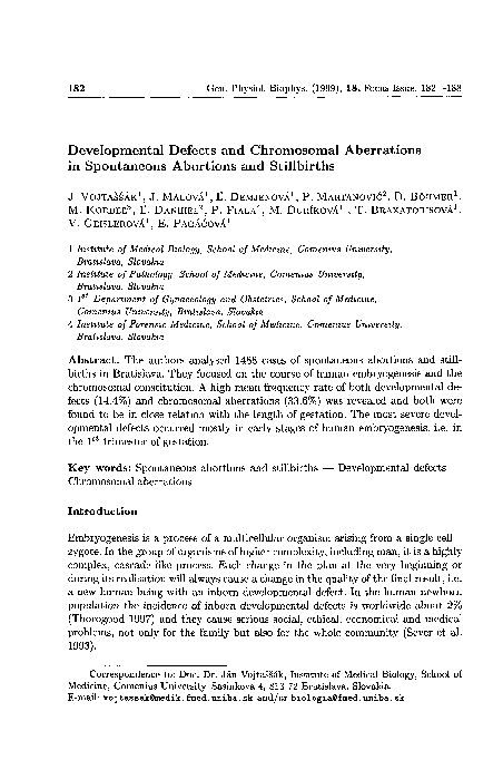 (PDF) Developmental defects and chromosomal aberrations in spontaneous ...