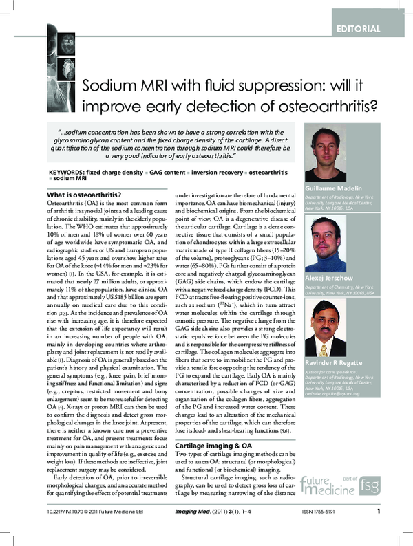 (PDF) Sodium MRI with fluid suppression: will it improve early ...