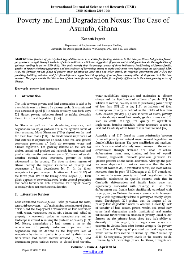 (PDF) Poverty and Land Degradation Nexus: The Case of Asunafo, Ghana