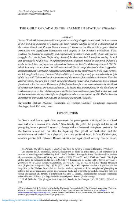 (PDF) The Guilt of Camus the Farmer in Statius' Thebaid