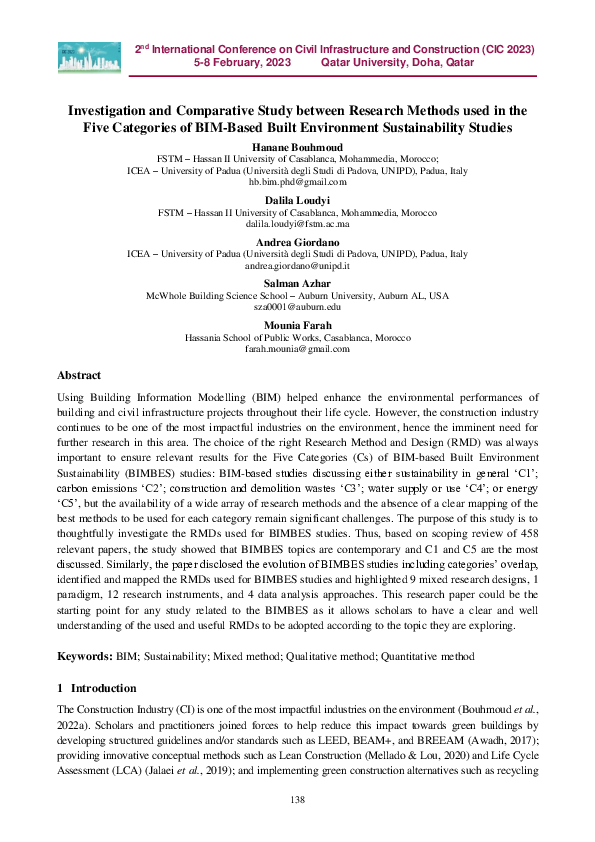 (PDF) Investigation and Comparative Study between Research Methods used in the Five Categories ...