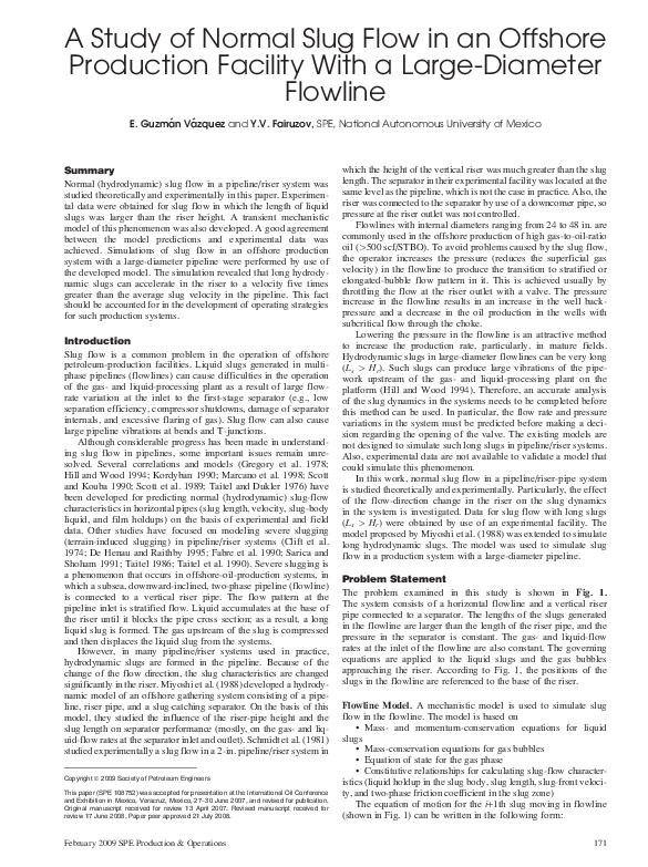 (PDF) A Study Of Normal Slug Flow In An Offshore Production Facility ...