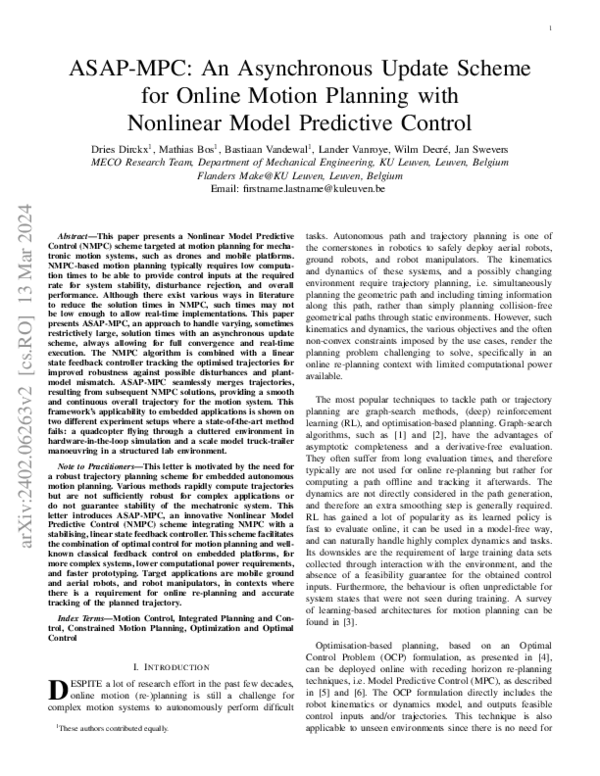 (PDF) ASAP-MPC: An Asynchronous Update Scheme for Online Motion Planning with Nonlinear Model ...