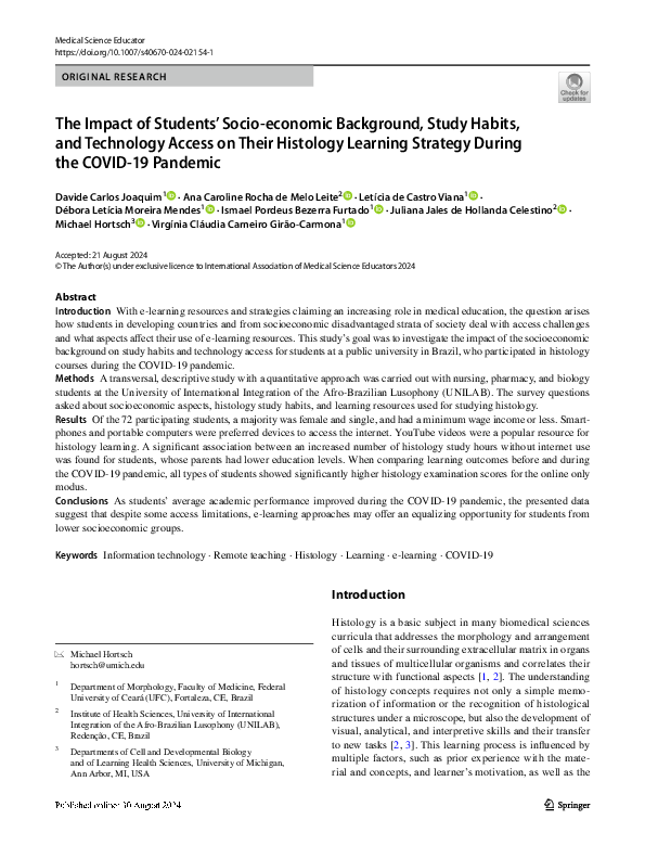 (PDF) The Impact of Students' Socio-economic Background, Study Habits ...