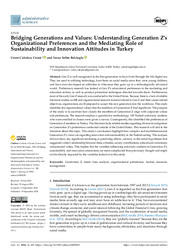 (PDF) Bridging Generations and Values: Understanding Generation Z's Organizational Preferences ...