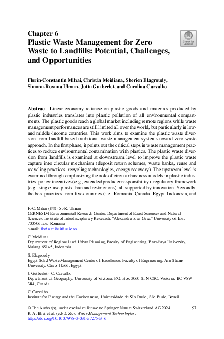 (PDF) Plastic Waste Management for Zero Waste to Landfills: Potential ...
