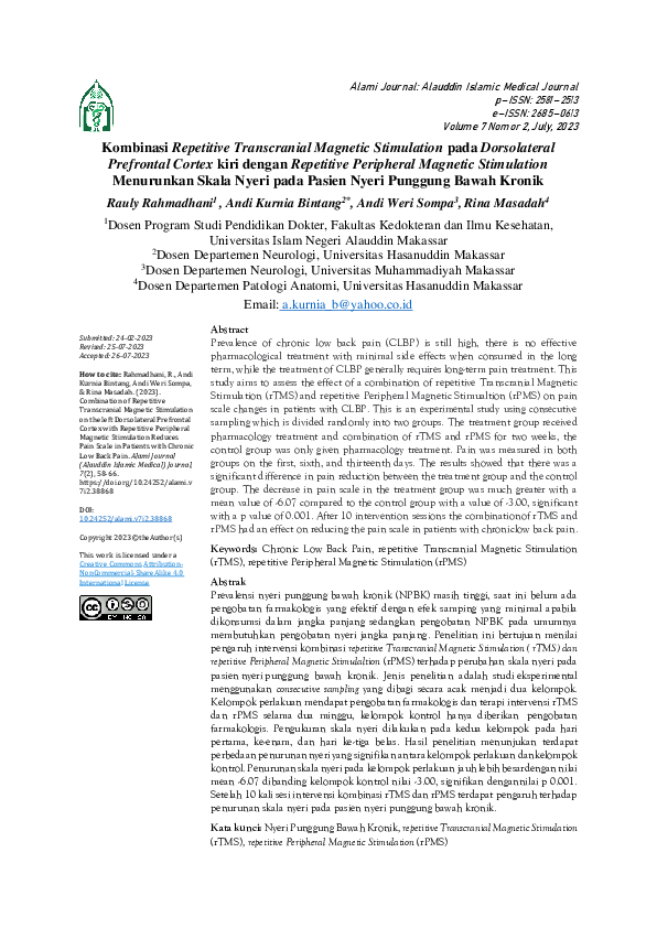 (PDF) Kombinasi Repetitive Transcranial Magnetic Stimulation pada ...
