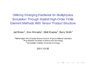 (PDF) Utilizing Emerging Hardware for Multiphysics Simulation Through Implicit High-Order Finite ...