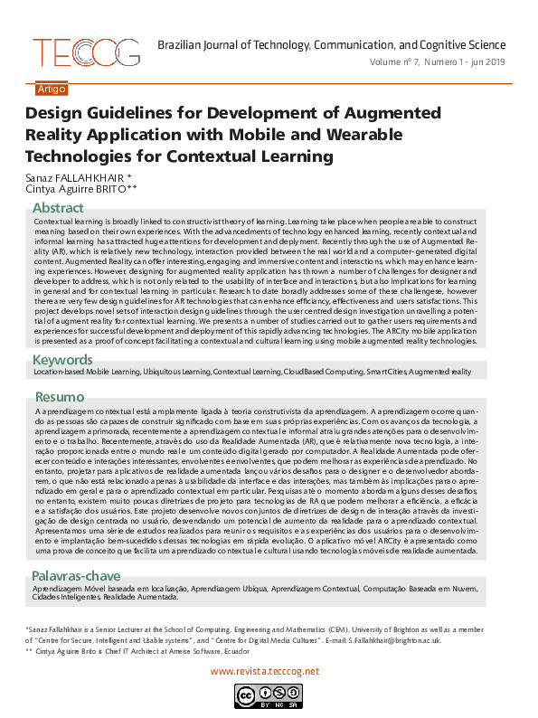 (PDF) Design Guidelines for Development of Augmented Reality ...