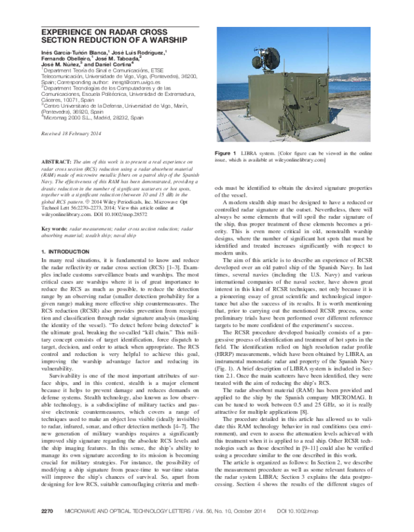 (PDF) Radar Cross Section Reduction in Spanish Navy Patrol Ship