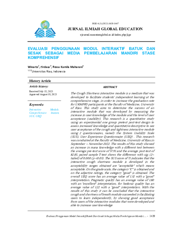(PDF) Evaluasi Penggunaan Modul Interaktif Batuk Dan Sesak Sebagai Media Pembelajaran Mandiri ...