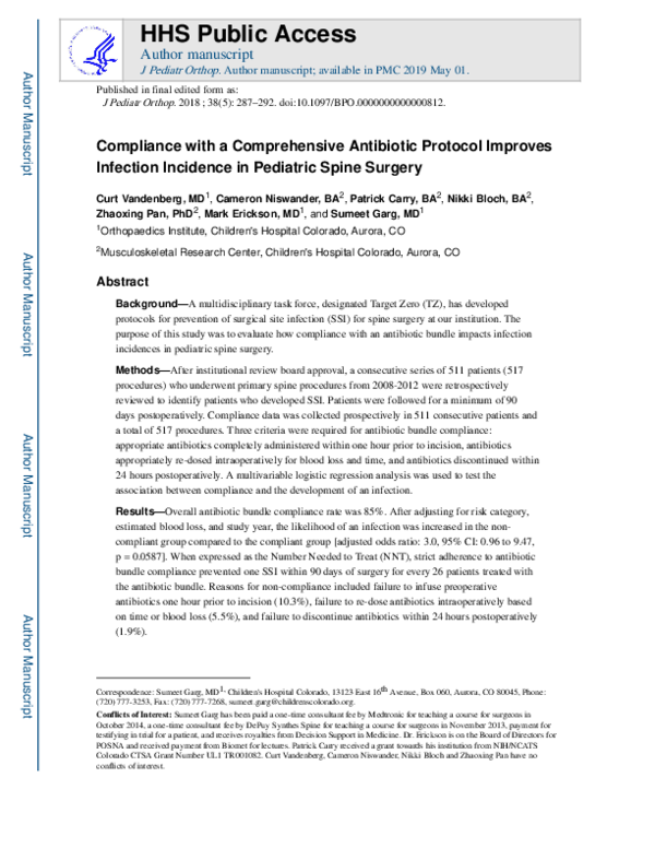 (PDF) Compliance With a Comprehensive Antibiotic Protocol Improves ...