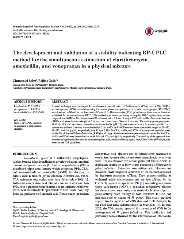 (PDF) The development and validation of a stability indicating Rp-UPLC method for the ...