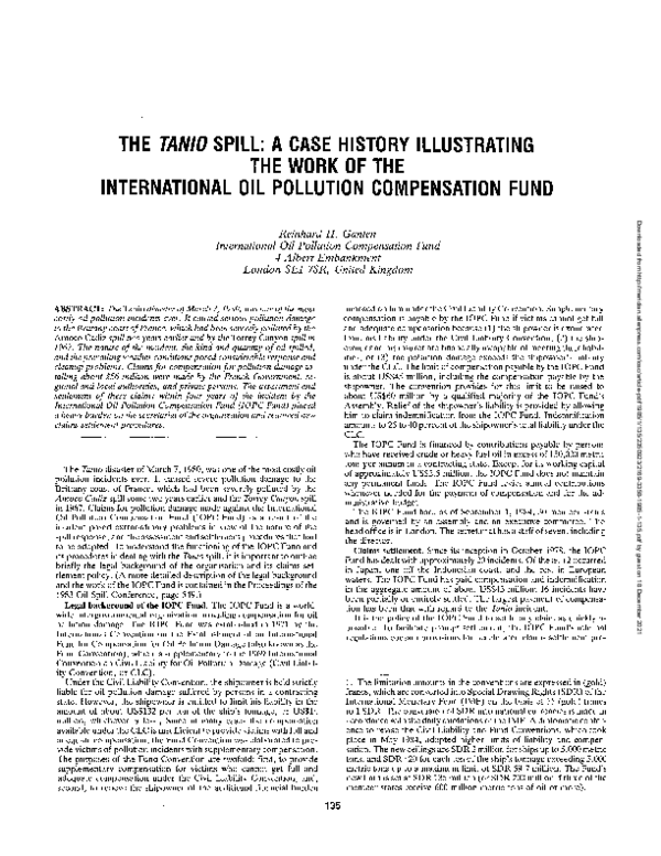 (PDF) The Tanio Spill: A Case History Illustrating the Work of the ...
