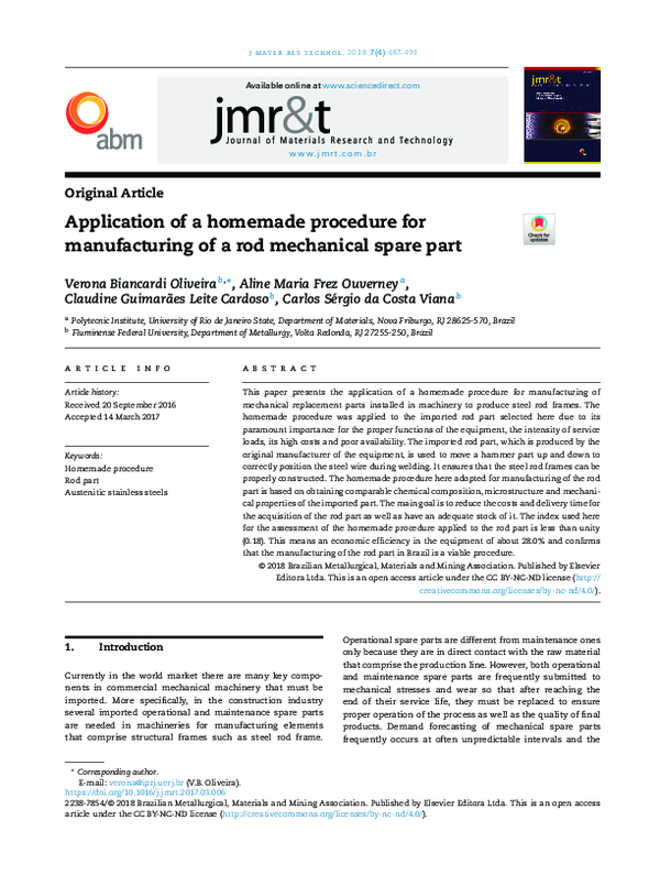 (PDF) Application of a homemade procedure for manufacturing of a rod ...