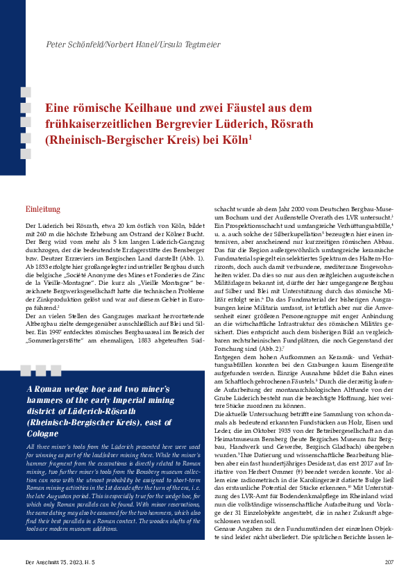 (PDF) (zusammen mit Peter Schönfeld und Ursula Tegtmeier) Eine römische ...