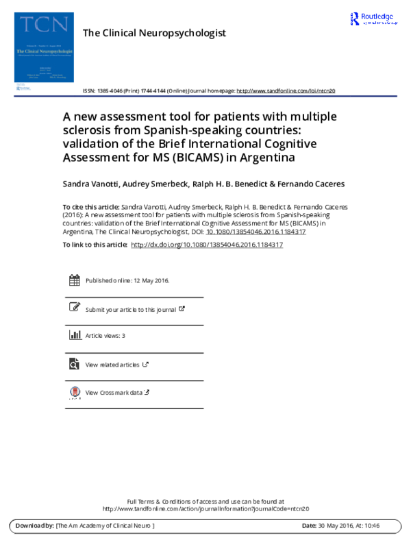 (PDF) A new assessment tool for patients with multiple sclerosis from ...
