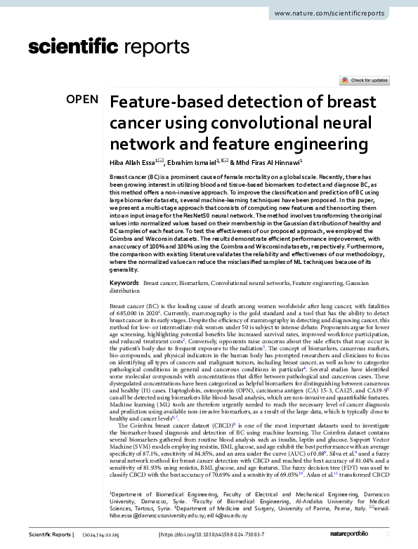 Pdf Feature Based Detection Of Breast Cancer Using Convolutional