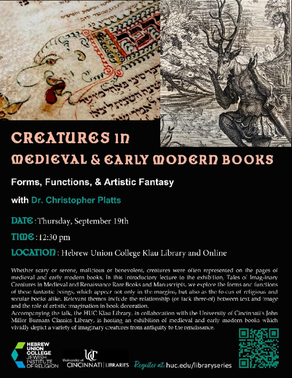 Creatures in Medieval and Early Modern Manuscripts and Printed Books