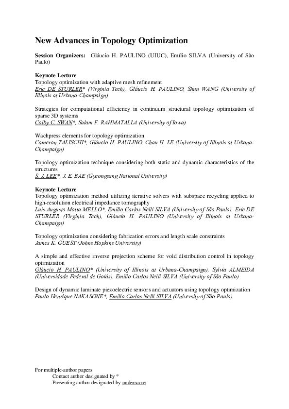 (PDF) Topology Optimization Method utilizing iterative solvers with ...