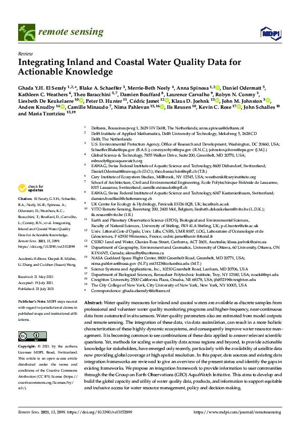 (PDF) Integrating Inland and Coastal Water Quality Data for Actionable ...