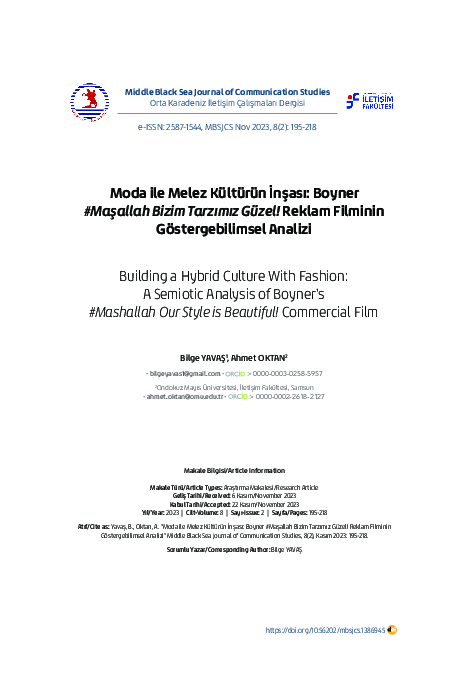 (PDF) Moda ile Melez Kültürün İnşası:Boyner #Maşallah Bizim Tarzımız ...