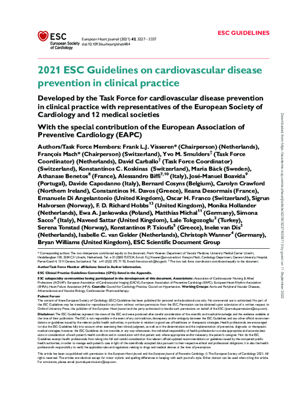 (PDF) 2021 ESC Guidelines on cardiovascular disease prevention in ...