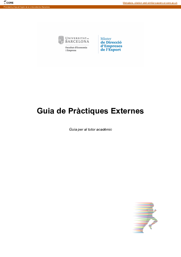 (PDF) Guia de Pràctiques Externes: Guia per al tutor acadèmic